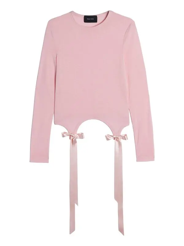 Simone Rocha Long Sleeve T-shirt With Bow Detail - Multicolor