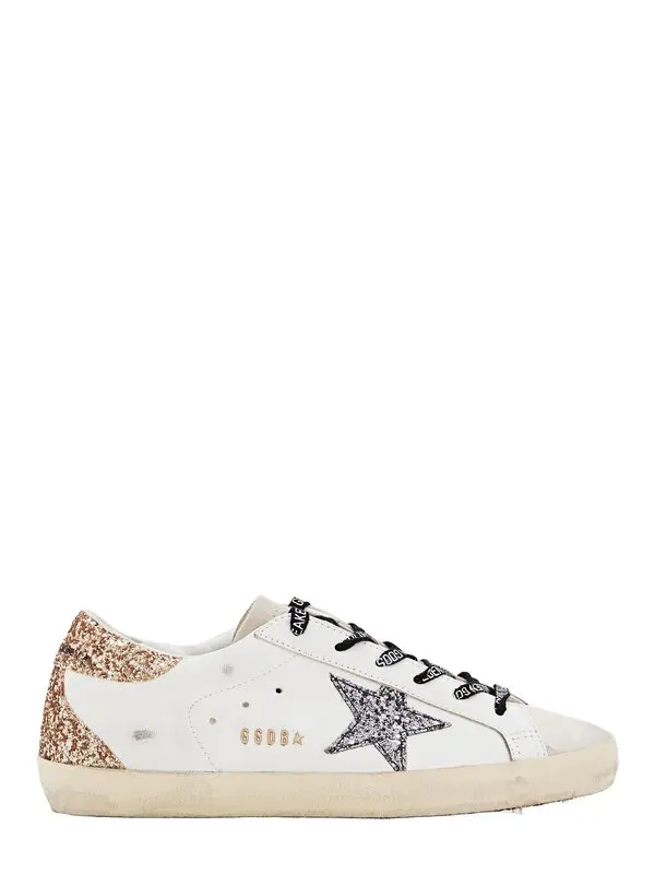GOLDEN GOOSE Super Star Leather And Glitter Sneakers - Multicolor