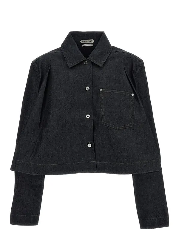 JW Anderson Flared Hem Denim Shirt - Multicolor