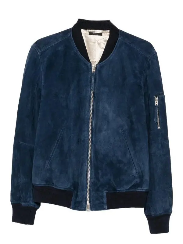 TOM FORD Suede Bomber Jacket - Blue