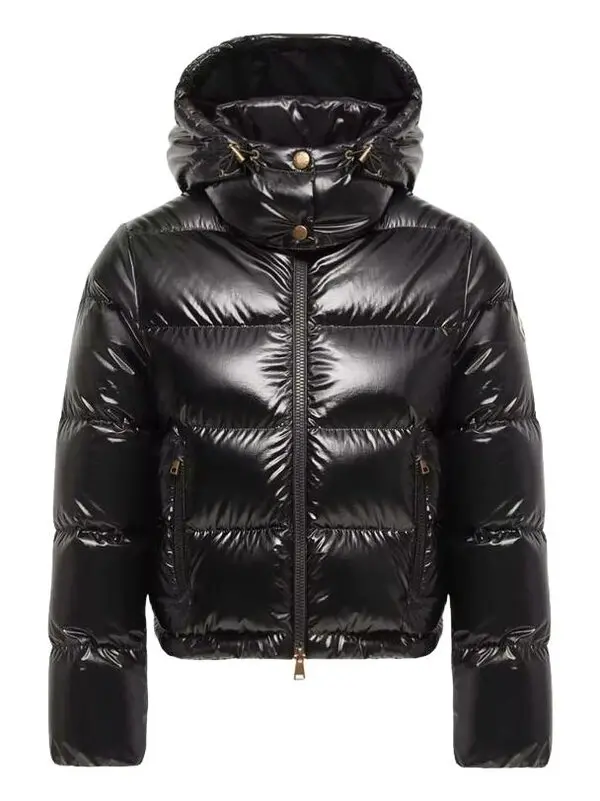 Moncler Quilted Down Jacket With Detachable Hood - Black