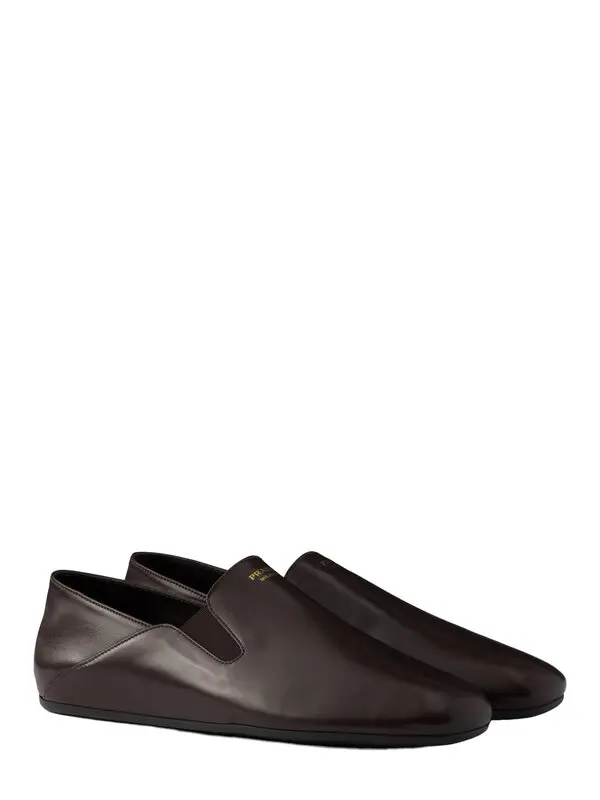 Prada Leather Loafers - Brown