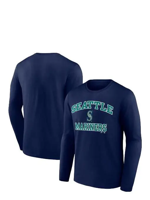 LOGO ATHLETIC Seattle Mariners Heart & Soul Long Sleeve T-shirt - Navy
