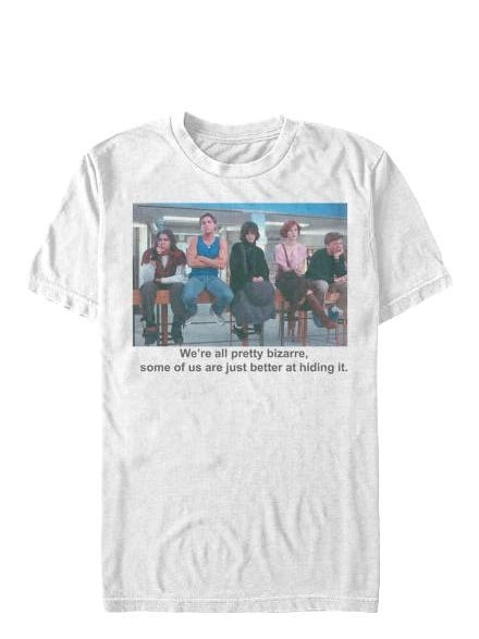 THE BREAKFAST CLUB We're All Pretty Bizarre Short Sleeve Graphic T-shirt - White