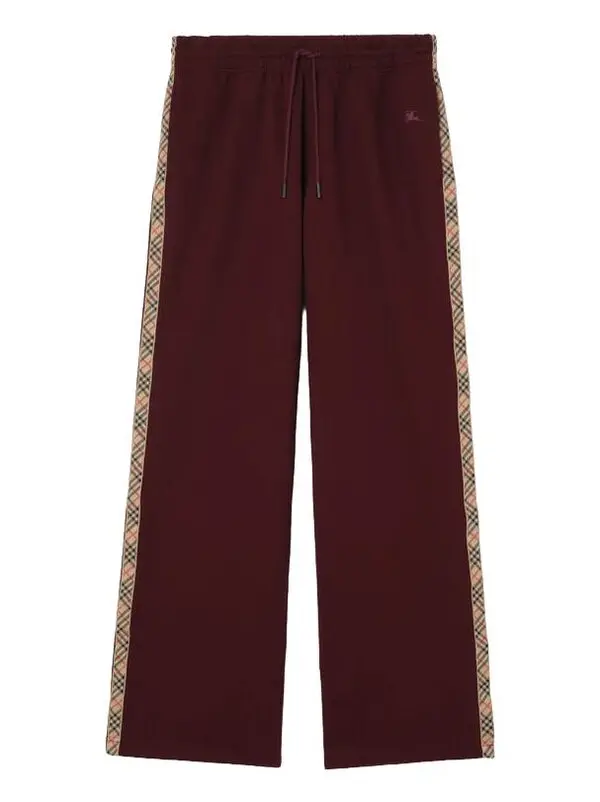 Burberry Cotton Track Pants With Equestrian Knight Design - Red