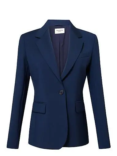 Max Mara Lamine Wool Blazer - Navy