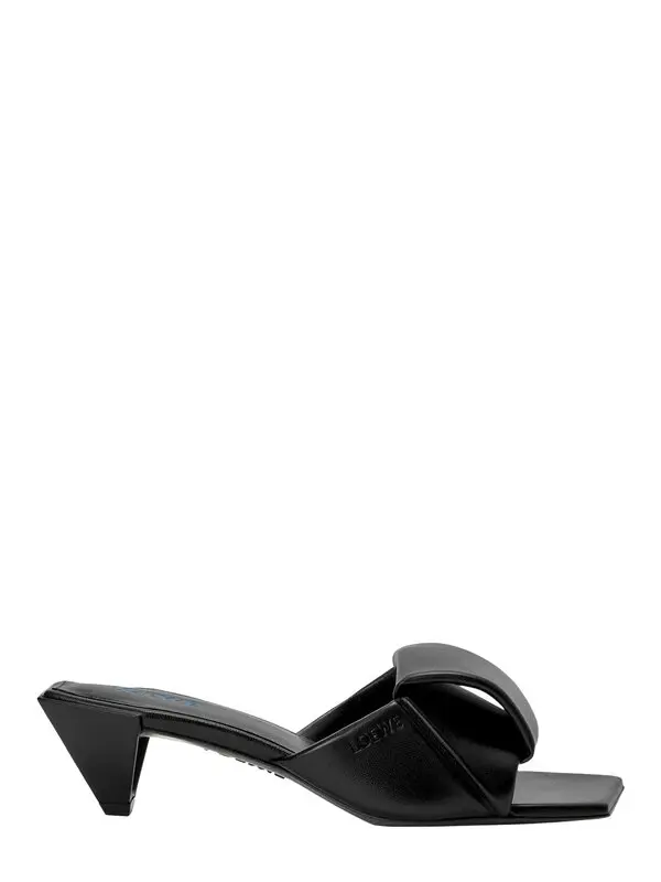 Loewe Leather Origami Heeled Sandals - Black