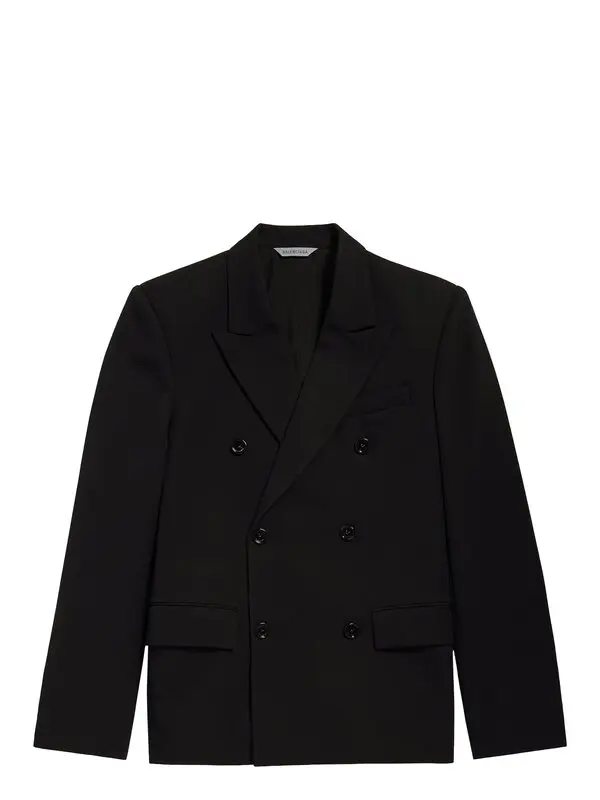 Balenciaga Wool Double-breasted Jacket - Black