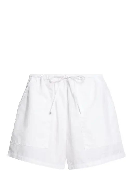 LESET Kyoto Patch Pocket Cotton Drawstring Shorts - Ice