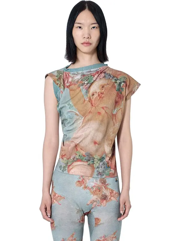 VIVIENNE WESTWOOD Draped Cotton Top - Blue