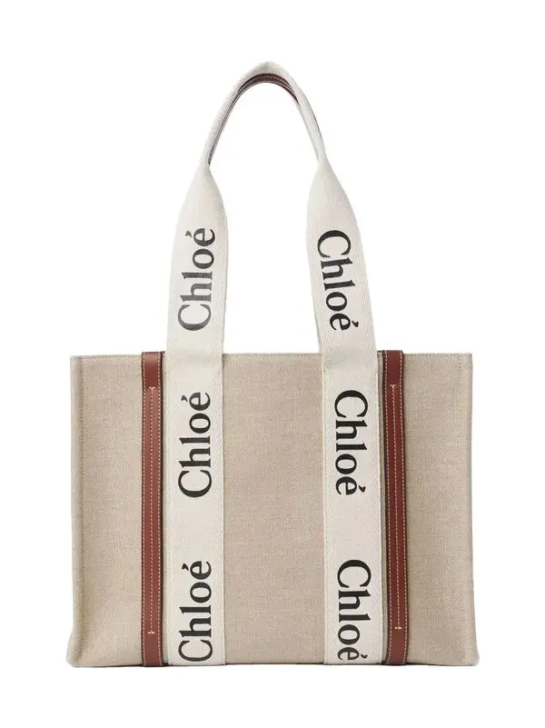 Chloé Woody Linen Tote Bag - Multicolor