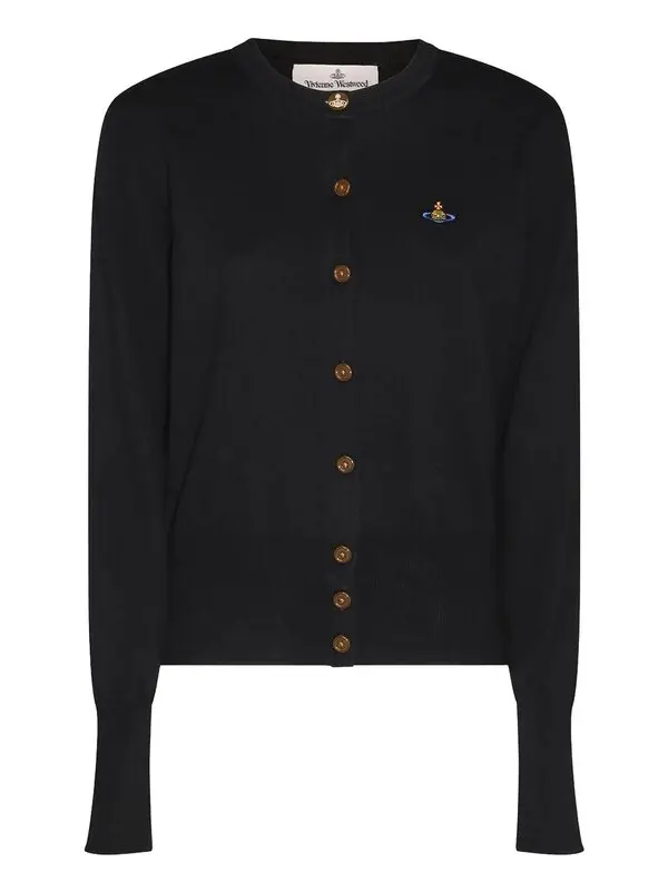 VIVIENNE WESTWOOD Bea Ribbed-knit Cardigan - Black