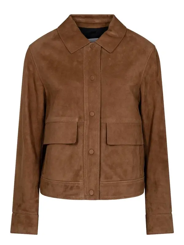 YVES SALOMON Suede Jacket - Brown