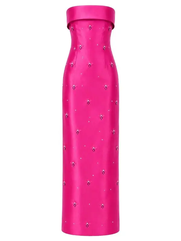 GUSHKA Fuchsia Embellished Column Gown - Pink