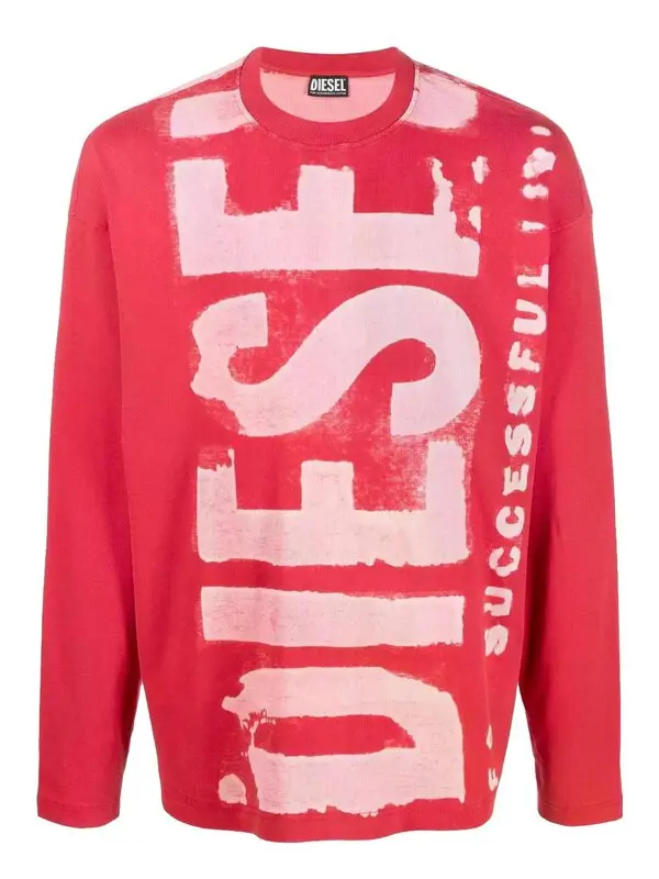 DIESEL® T-wasrib Logo-print T-shirt - Red