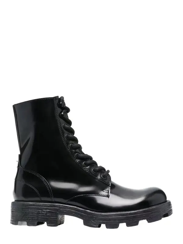 DIESEL® D-hammer Lace-up Leather Boots - Black
