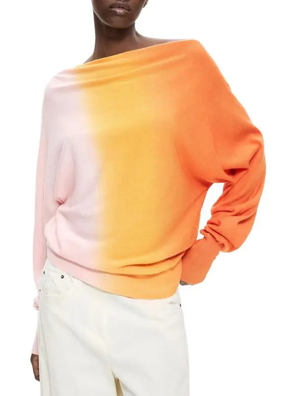 Desigual Gradient Effect Knit Sweater - Orange