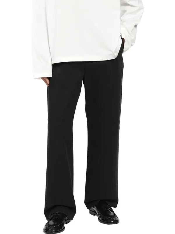 JIL SANDER Cotton Drill Straight Leg Trousers - Black