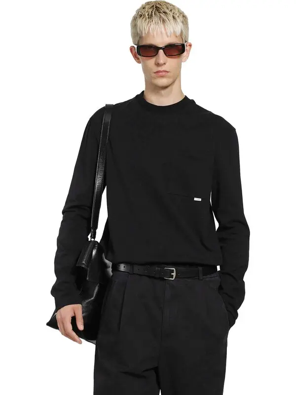JIL SANDER Chest Pocket Long Sleeve T-shirt - Black