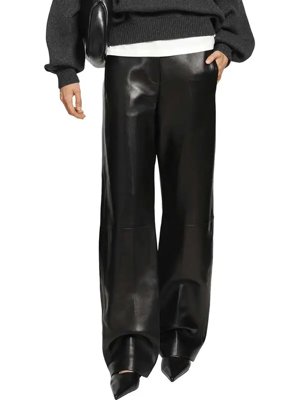 Khaite Mita Leather Pants - Black