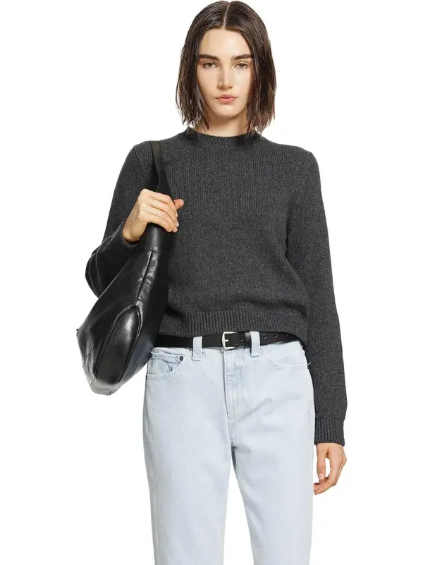 Khaite Leta Cashmere Crewneck Sweater - Grey