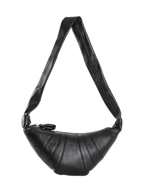 LEMAIRE Croissant Bag In Leather - Black