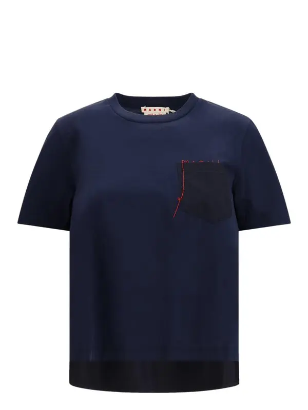 Marni Embroidered Logo T-shirt - Blue
