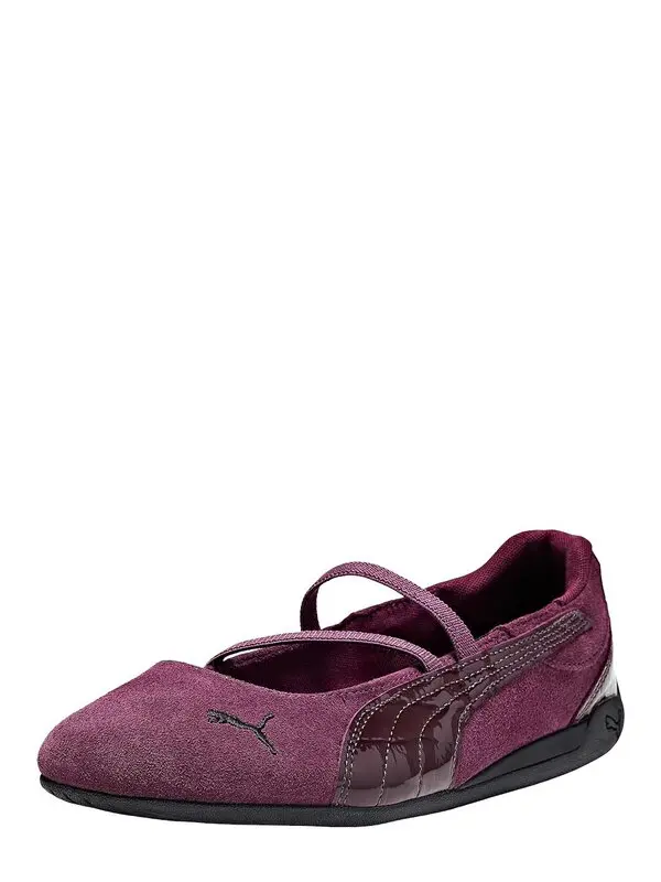 PUMA Replicatch Ballet Flats With Leopard Print And Elastic Strap - Ruby Noir/puma Black