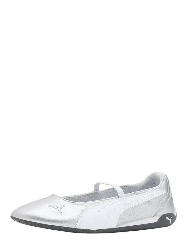 PUMA Replicatch Ballet Flats With Leopard Print And Elastic Strap - Silver