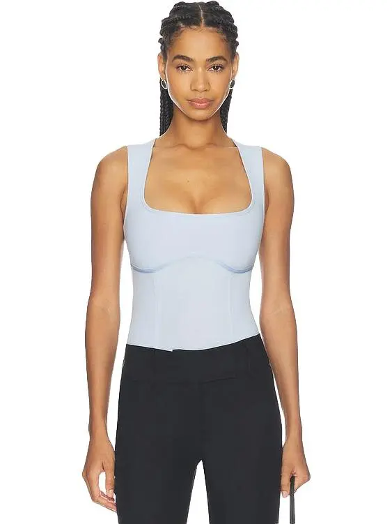 FLEUR DU MAL Organic Cotton Scoop Neck Bodysuit - Ice Queen