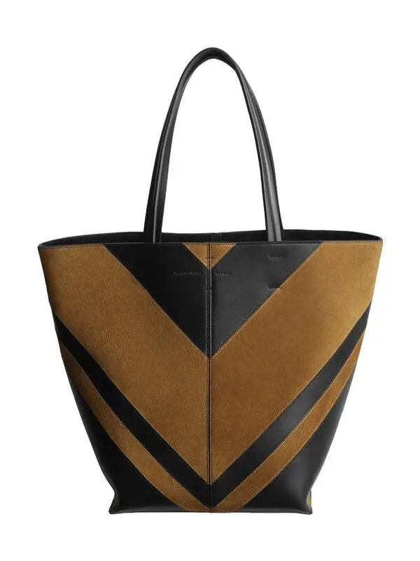 Phoebe Philo Black Toffee Leather And Suede Tote Bag - Multicolor