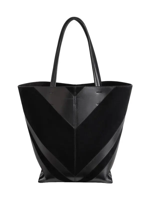 Phoebe Philo Black Suede Pot Cabas Tote Bag - Multicolor