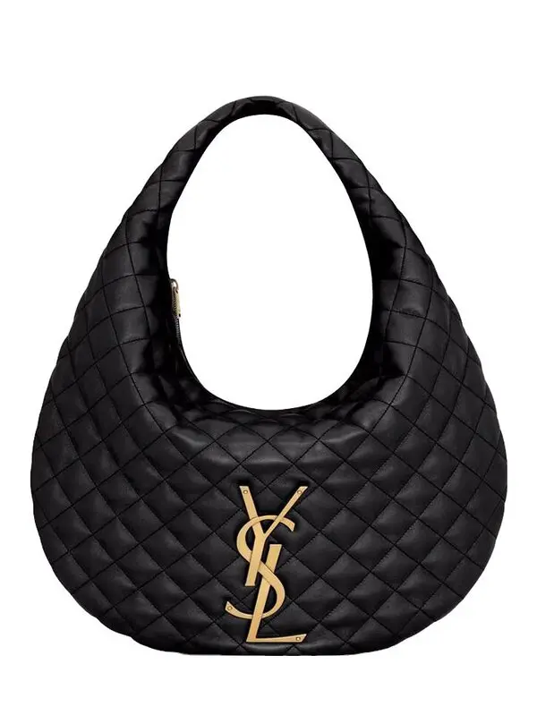 Saint Laurent Icare Hobo Bag In Quilted Nappa Leather - Black