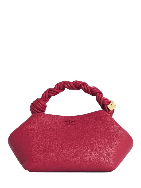 GANNI Small 'bou' Bag In Persian Hamme Leather With Top Handle - Red