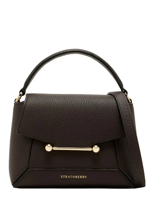 Strathberry Calf Leather Tote Bag With Gold-tone Hardware - Brown