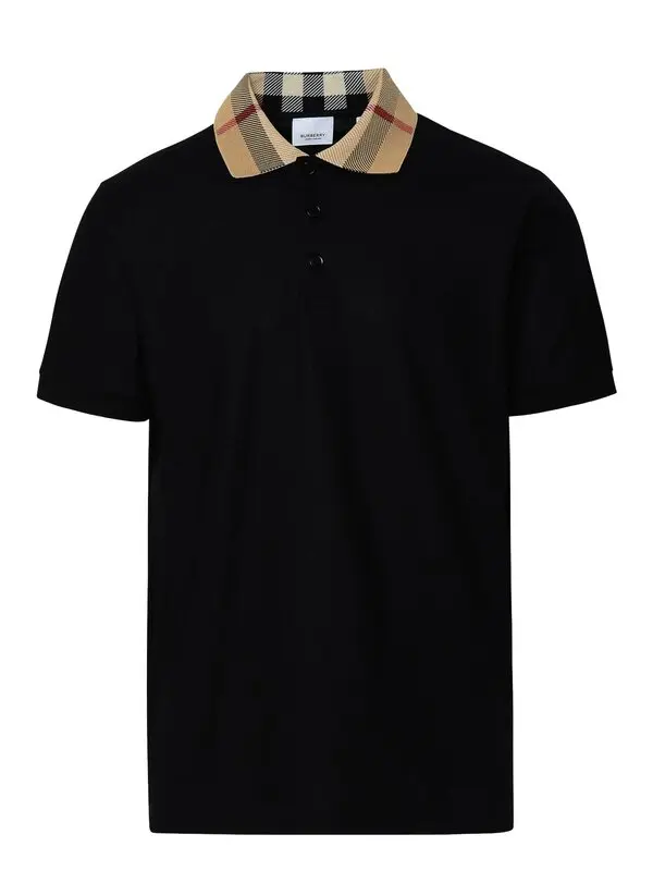 Burberry Cody Polo Shirt In Cotton - Black