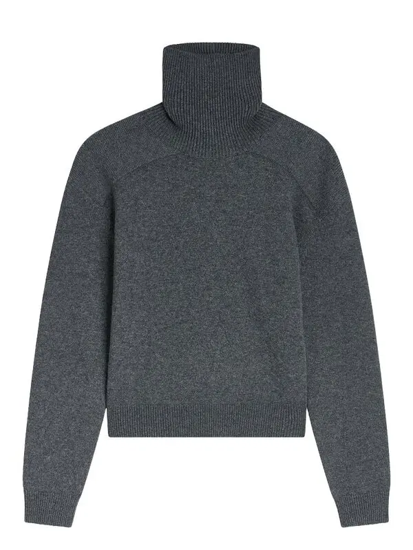 Phoebe Philo Wool And Cashmere High Neck Sweater With Patched Shoulders - Multicolor