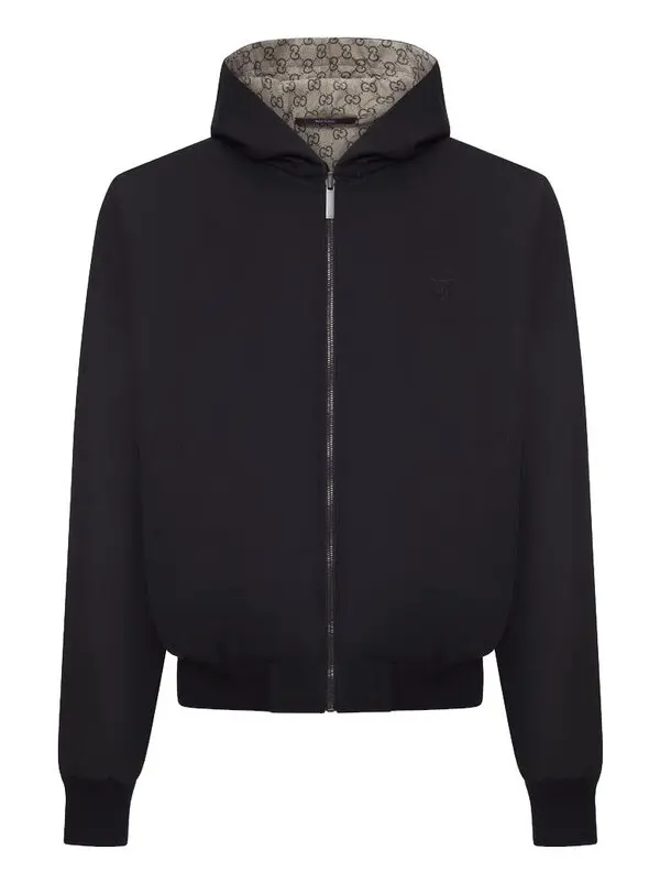 Gucci Reversible Zip-up Jacket In Cotton - Multicolor