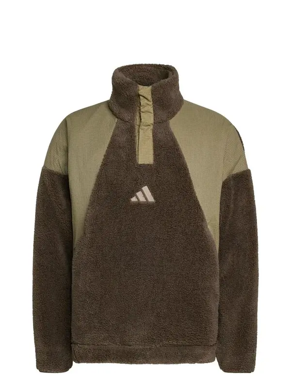 Adidas Xploric Climawarm High Pile Snap Pullover - Shadow Olive
