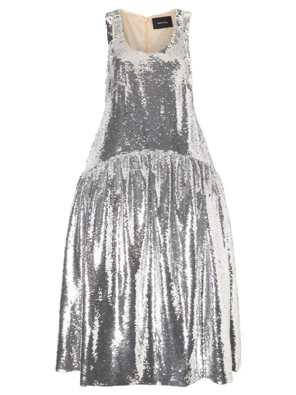 Simone Rocha Sequined Maxi Dress - Silver