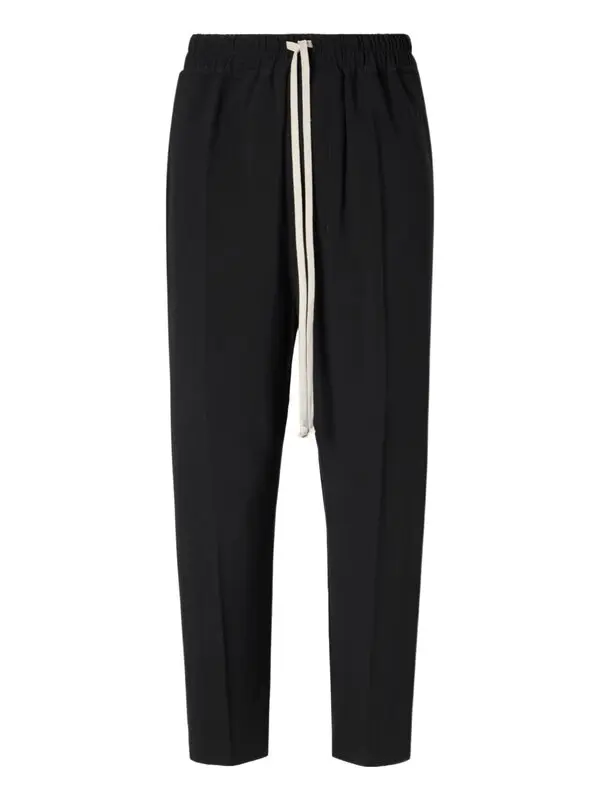 Rick Owens Drawstring Cropped Trousers - Black