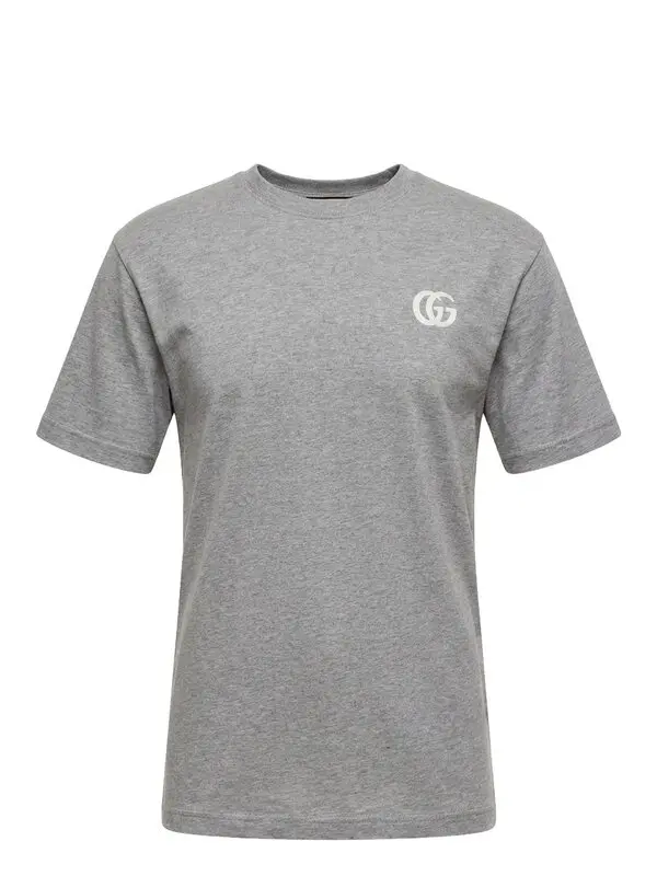 Gucci Logo Embroidered Jersey T-shirt - Grey