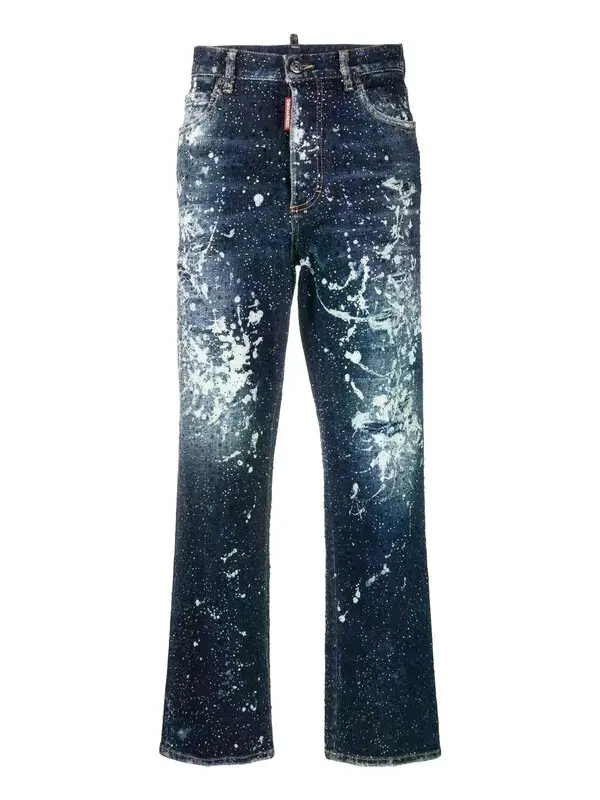 Dsquared2 Embellished Straight-leg Jeans - Blue