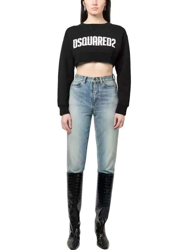 Dsquared2 Cropped Logo Sweatshirt - Black