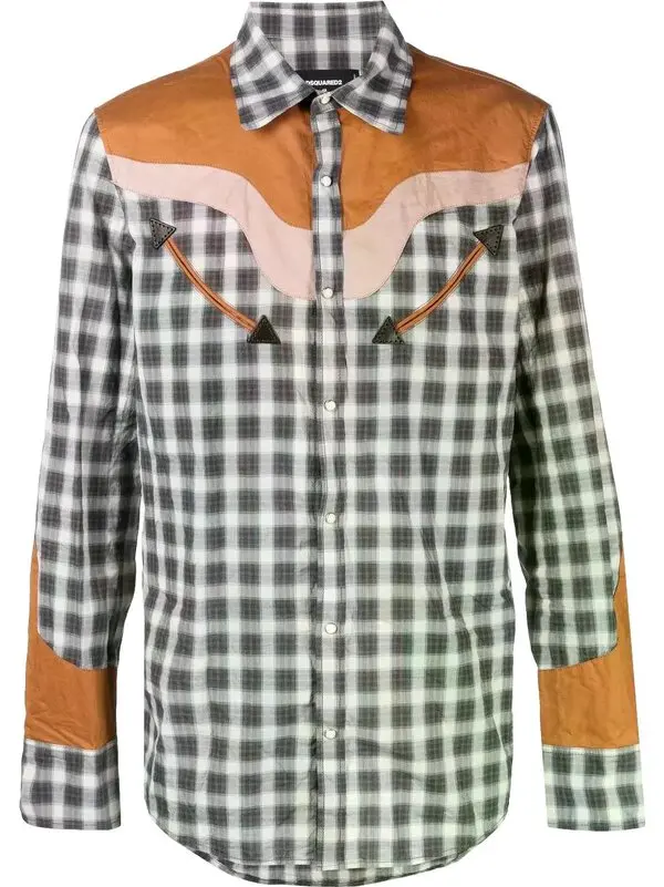 Dsquared2 Check-print Western-style Shirt - Grey