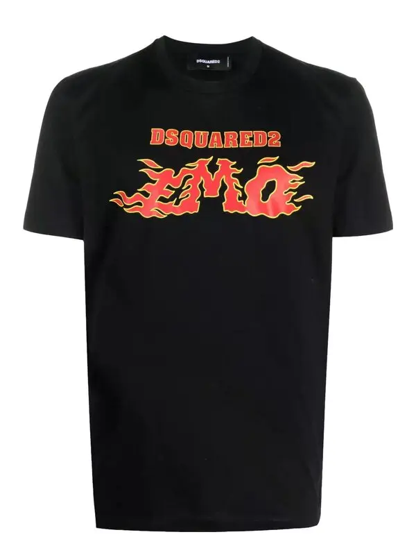 Dsquared2 Graphic-print Cotton T-shirt - Black