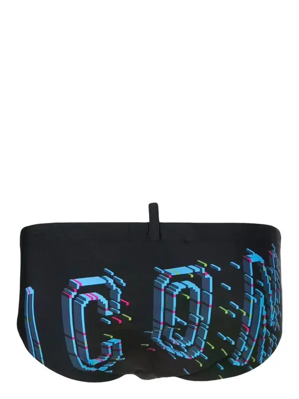 Dsquared2 Icon Print Swim Trunks - Black