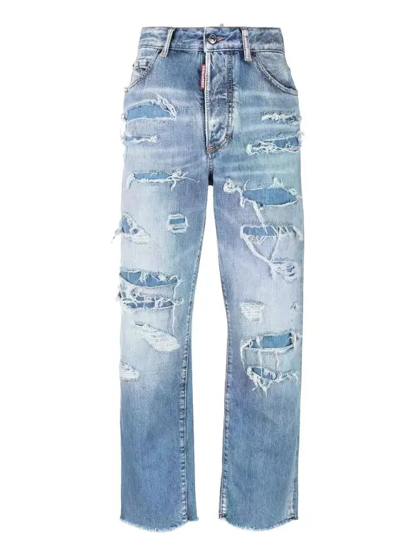 Dsquared2 Distressed Cropped Jeans - Blue