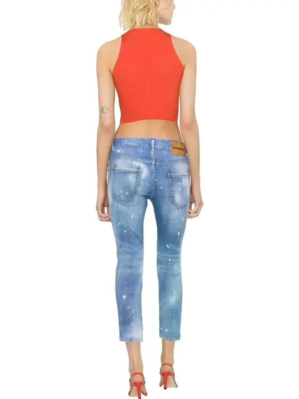 Dsquared2 Distressed Cropped Jeans - Blue
