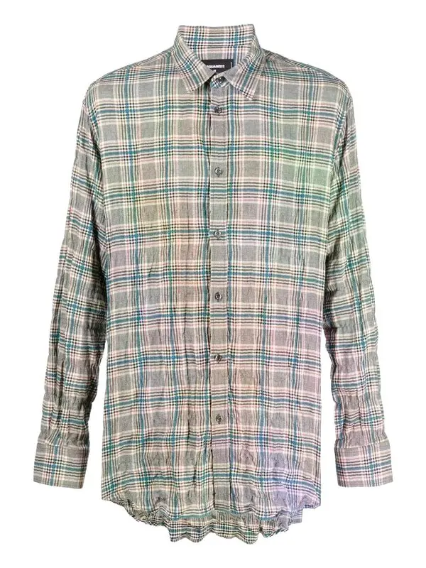Dsquared2 Checked Cotton-blend Shirt - Grey